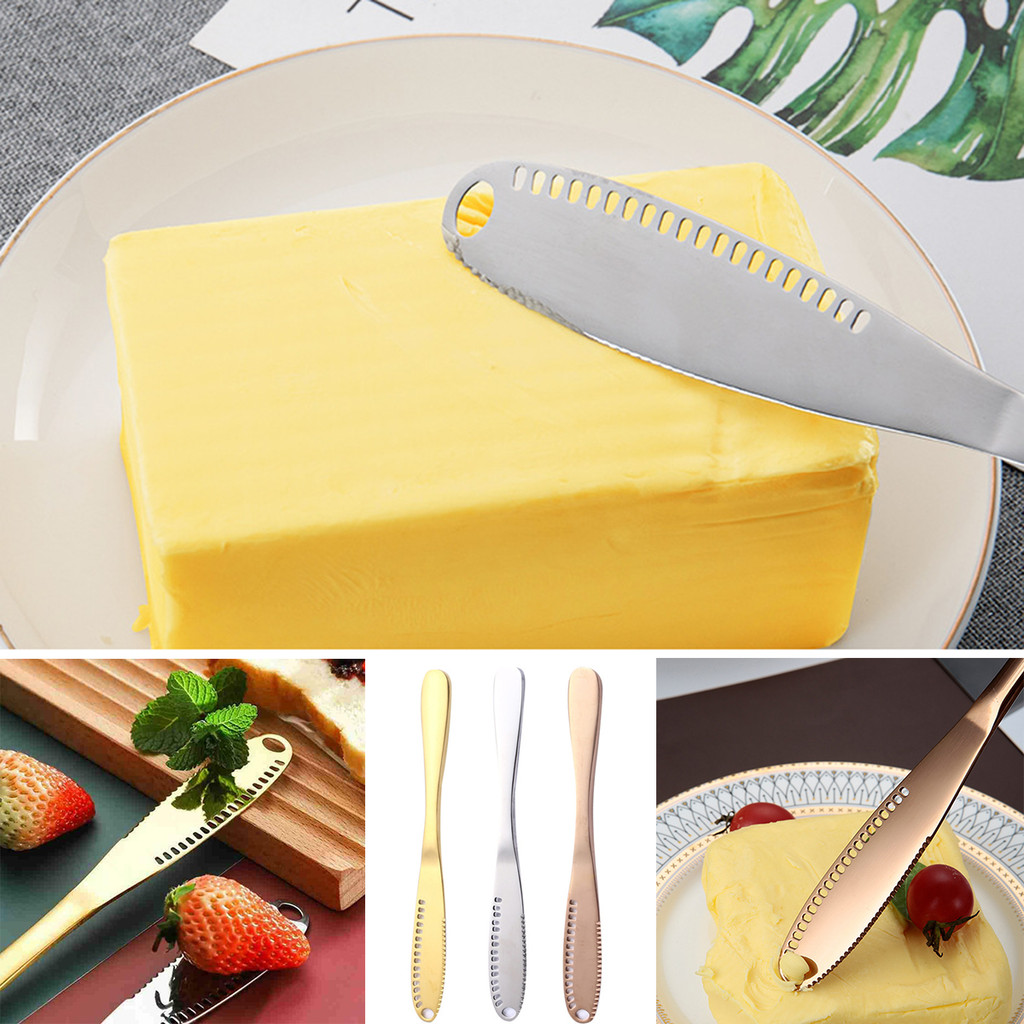 1Pcs Butter Knife Holes Cheese Dessert Knife Stainless Steel Jam Knife ...