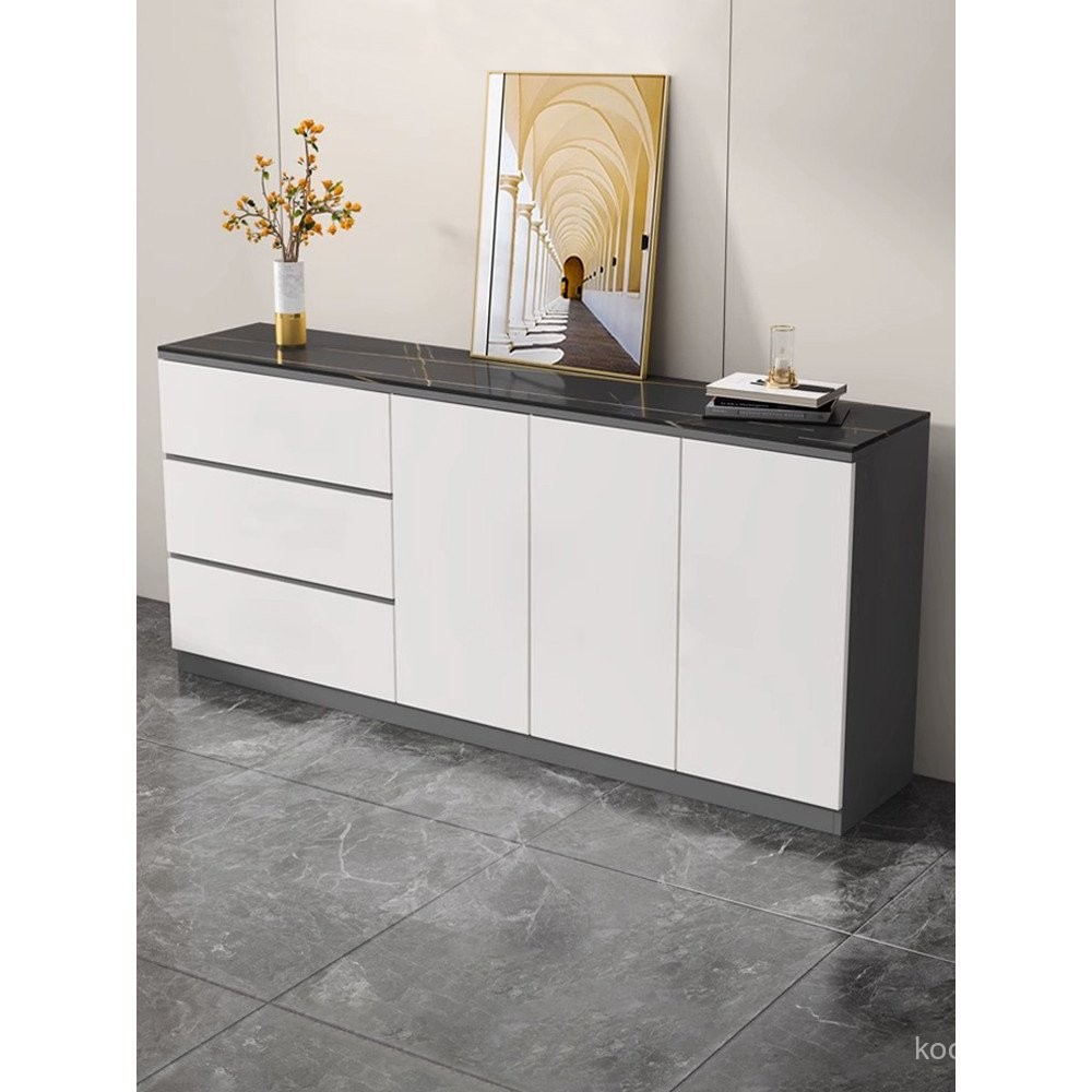 Solid Wood Dining Side Cabinet Back Wall Integrated Modern Minimalist ...