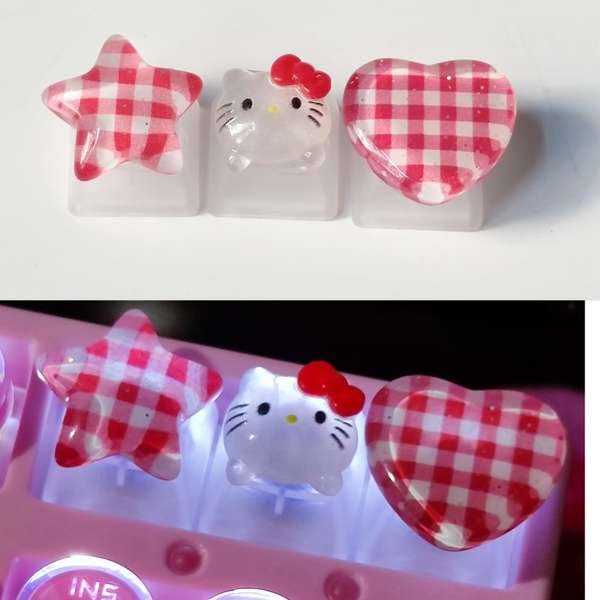 keycaps Handmade HelloKitty Star Love Mechanical Keyboard Unique Keycap ...