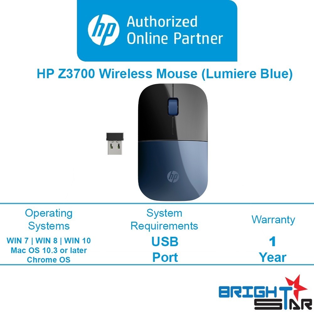 HP Z3700 Wireless Mouse (Lumiere Blue / Tranquil Pink / Black) | Shopee ...