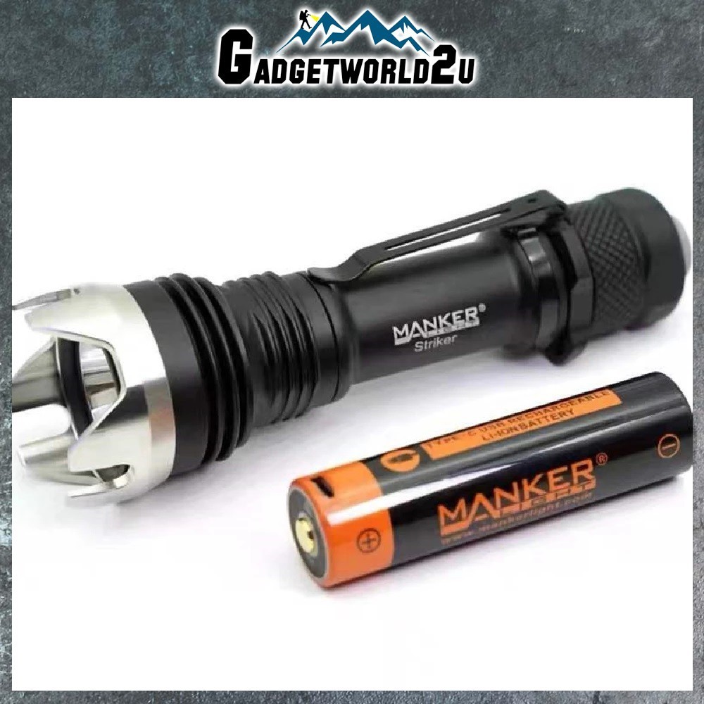 Manker Striker BLACK LUMINUS SFT40 CW LED 2300L Rechargeable Flashlight ...
