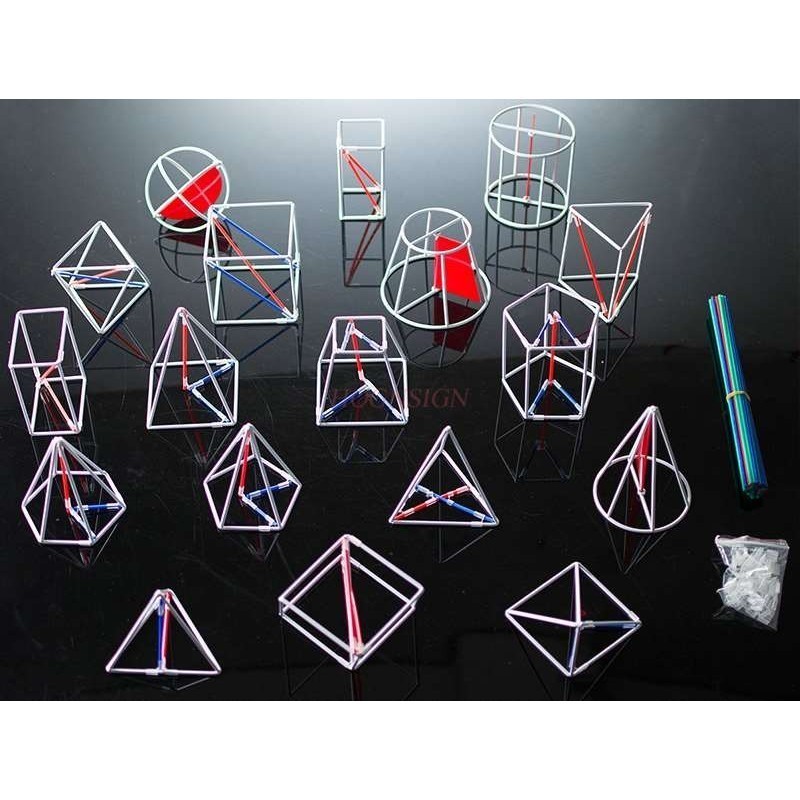 Three-dimensional geometry demonstration model math teaching aids dual ...