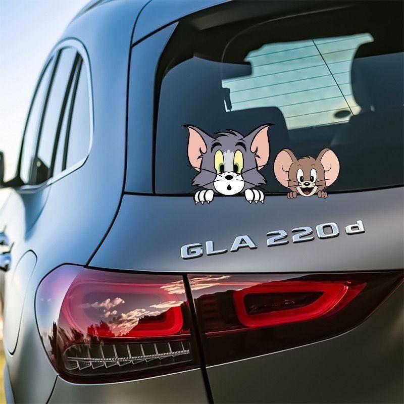 Car Stickers Cat and Mouse Cartoon Cute Scratches Cover the Body of the ...