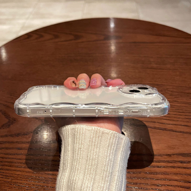 Wave Pattern Solid Color Cream Phone Case For Samsung ss Galaxy A73 A72 A53 A52 A52s A33 A32 A22 ...