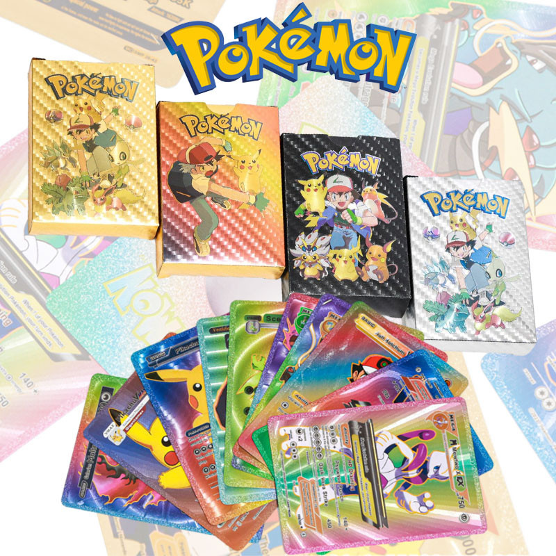 Pokemon Cards Pikachu Box of 55 Cards Charizard Gold Foil Card Silver ...