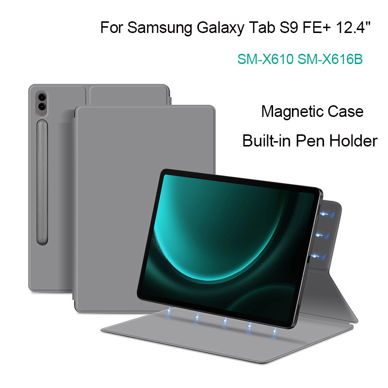 Magnetic Tablet Case For Samsung Galaxy Tab S9 FE Plus 12.4" S9 FE+ SM ...