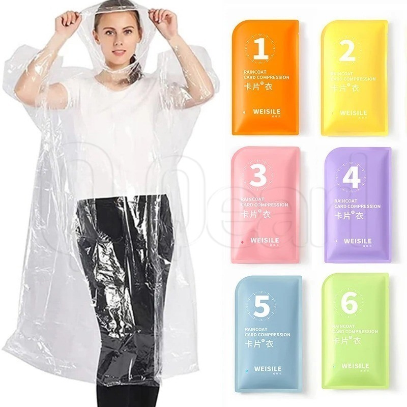 Disposable Raincoat - Hooded Rainwear - Adults Raincoats - Transparent ...