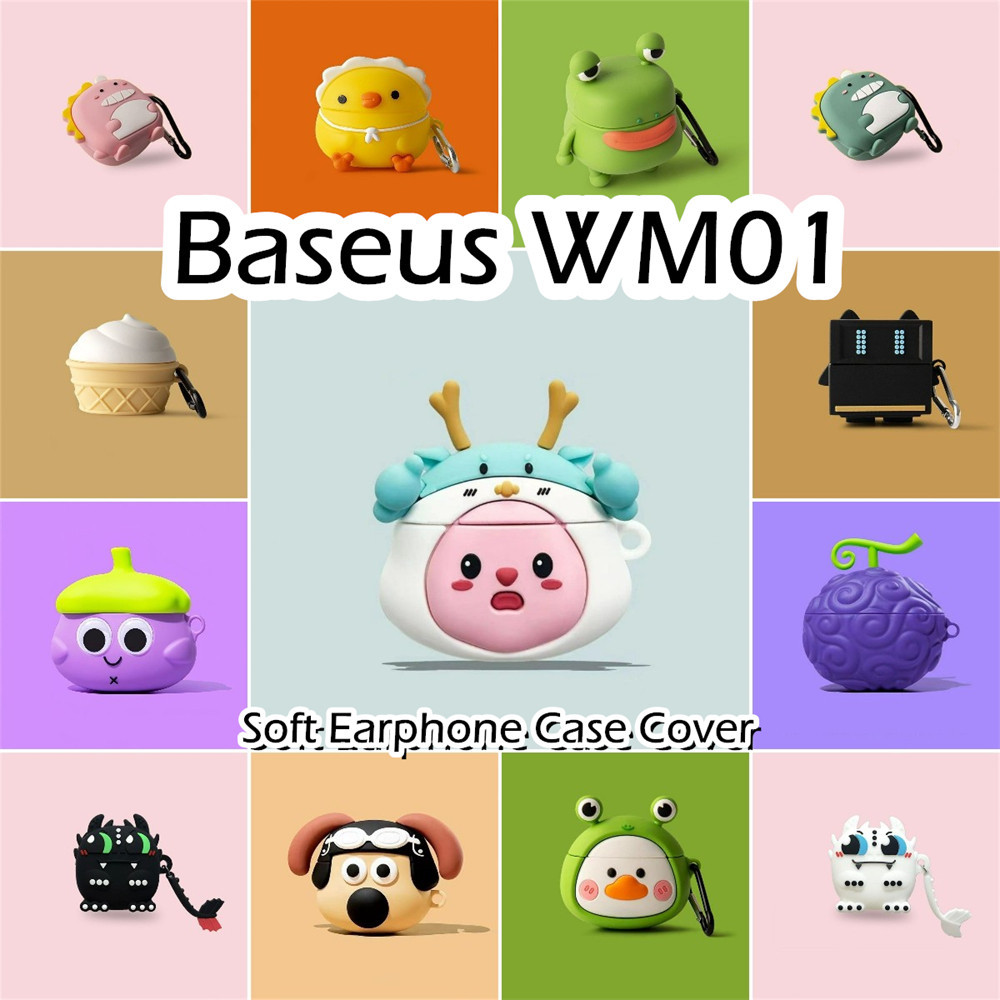 READY STOCK! For Baseus WM01 Case Anti-fall Cute cartoon Soft Silicone ...