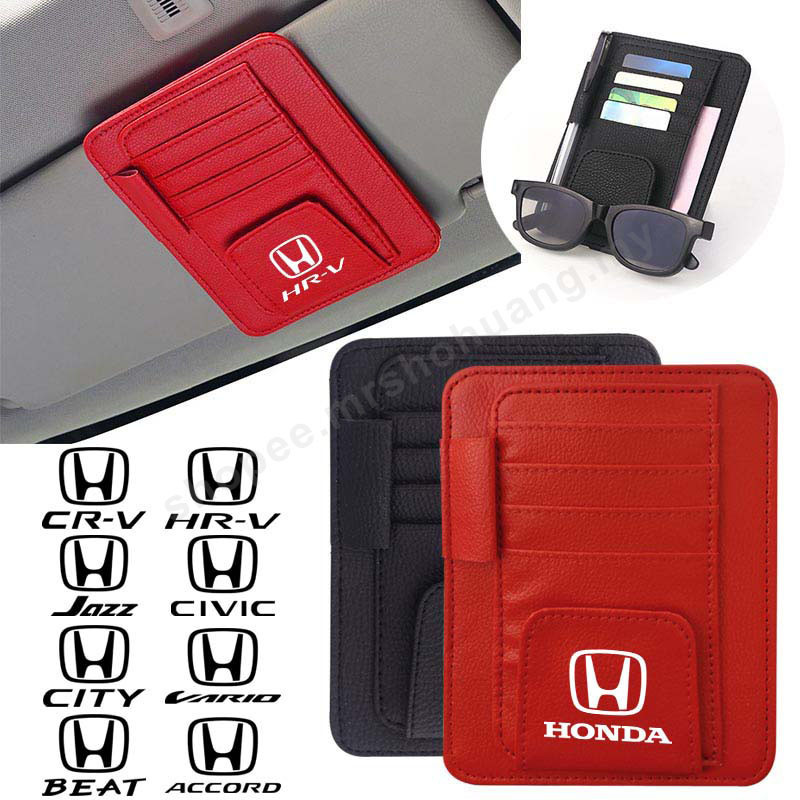 Car Card Holder Sun Visor Organizer Pocket For Honda City Civic Accord ...