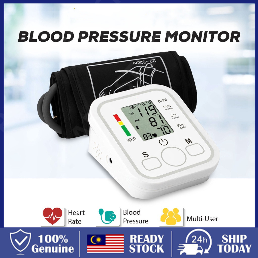 Blood Pressure Monitor Heart Beat Monitor BP Cuff Arm Blood Pressure ...