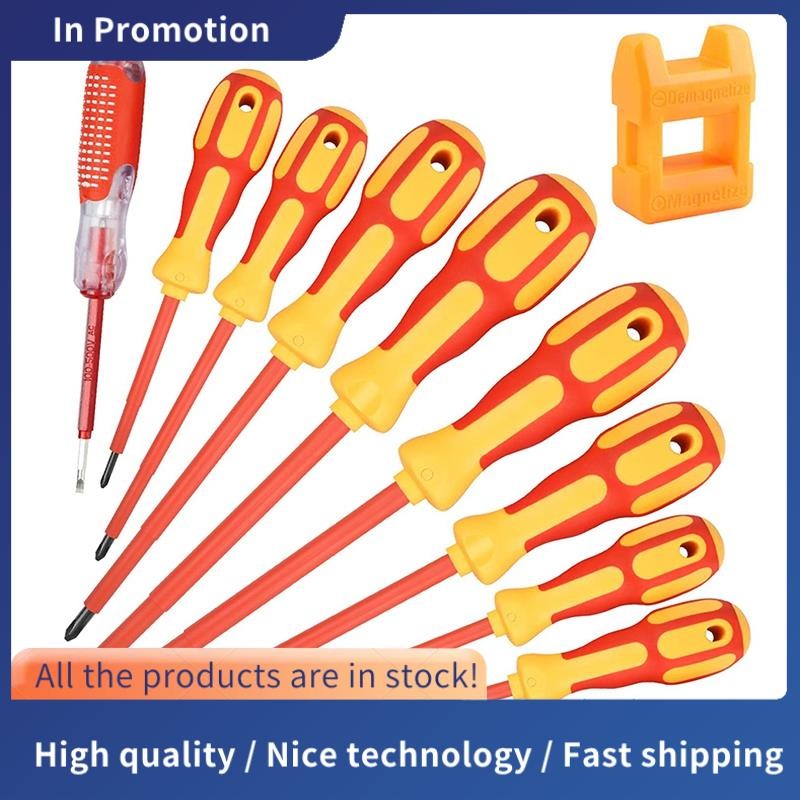 9 Piece 1000V Insulated Electrician Screwdrivers Set with Magnetic Tips ...