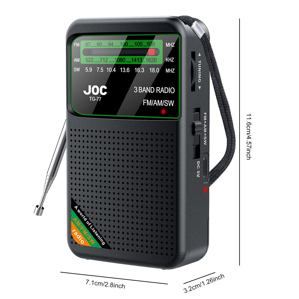 Mini FM AM SW Radio Portable Best Reception Full Band Radios Built-in ...