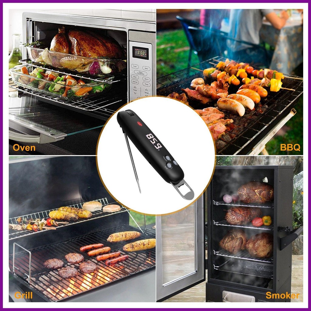 Meat Thermographs for Grilling LED Display Waterproof Meat Thermograph ...