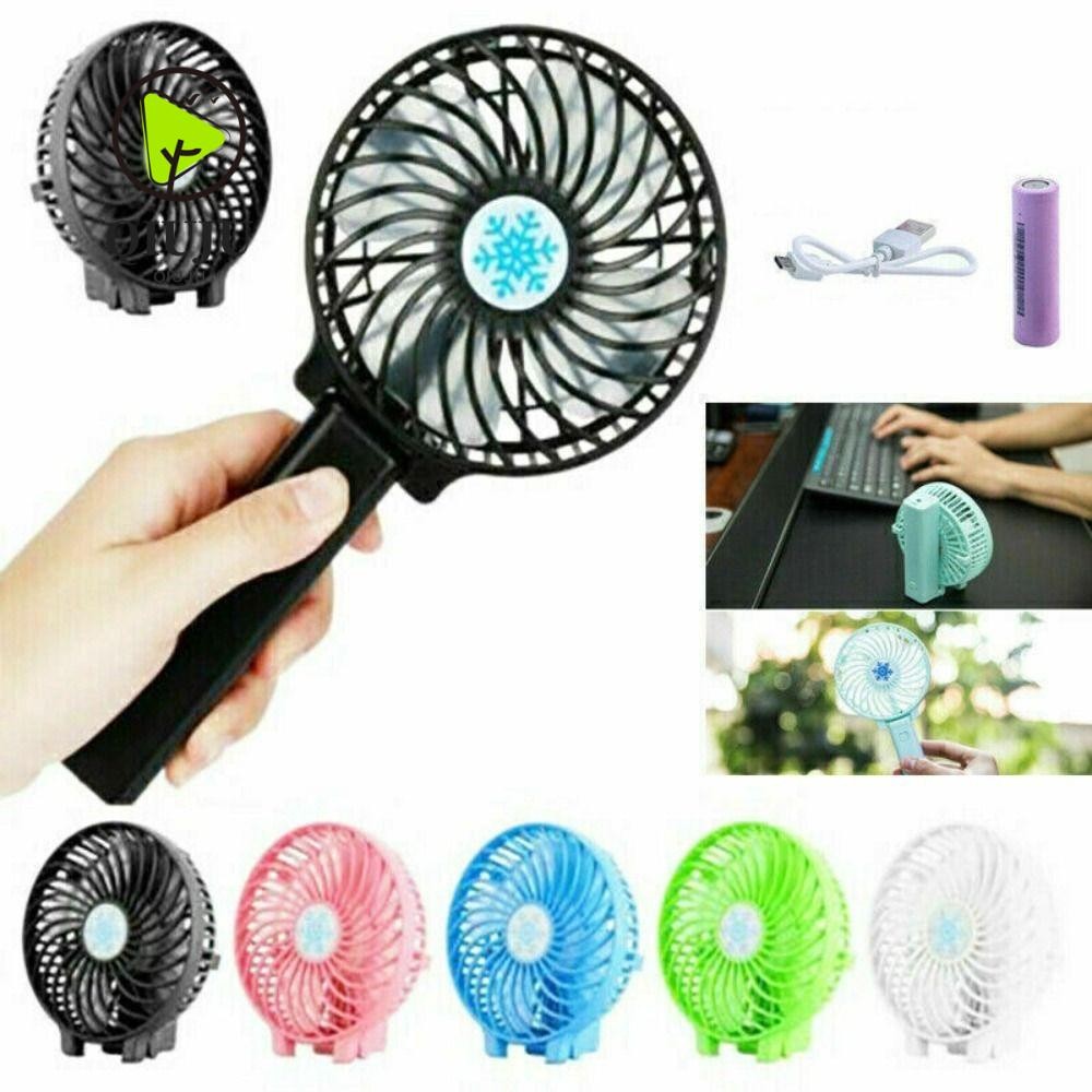 QIUJUU Hand-Held Fan, Cooler Folding Mini Fan, USB Rechargeable Cooling ...
