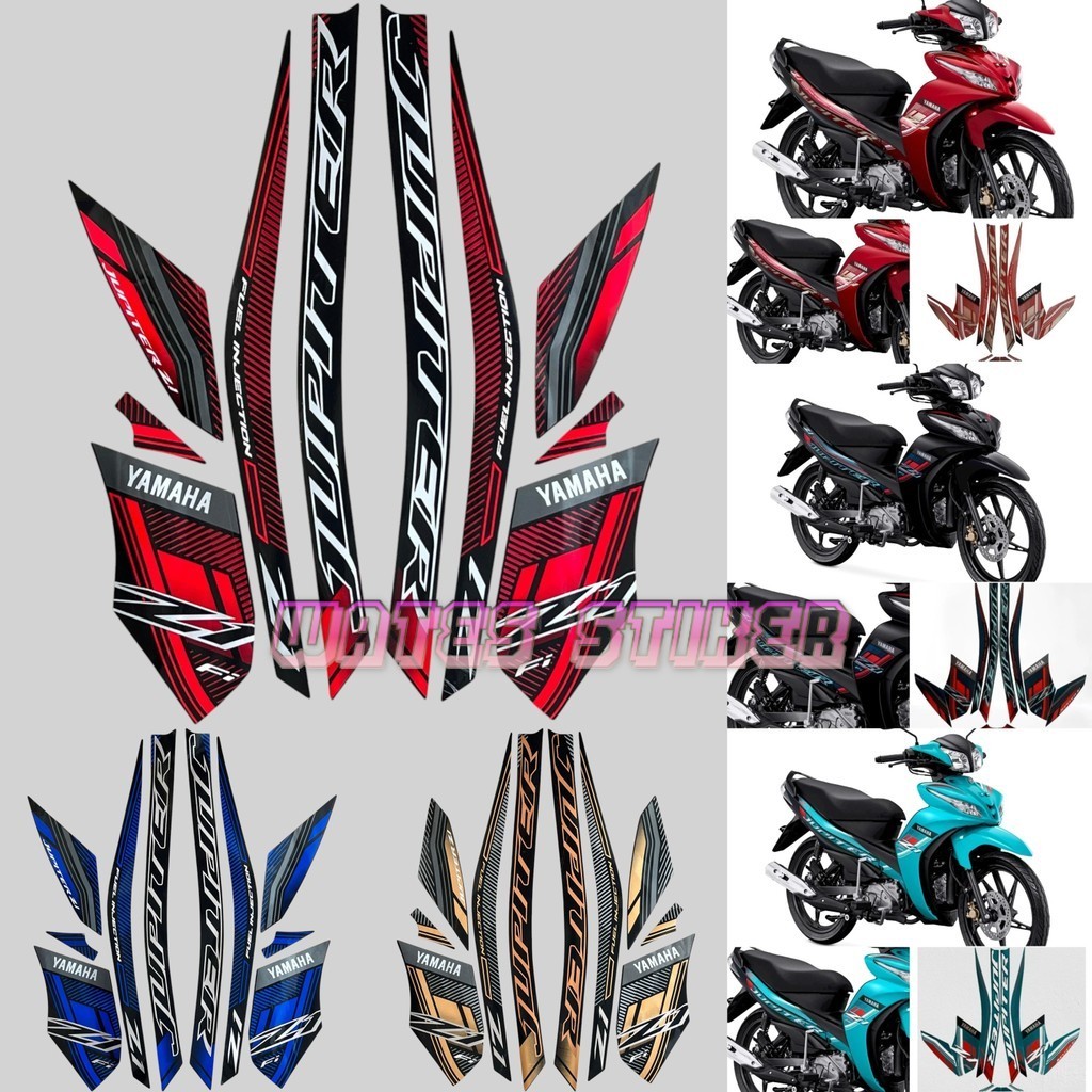 HITAM Striping Decal Polet Sticker yamaha jupiter z1 2023 2024 full ...