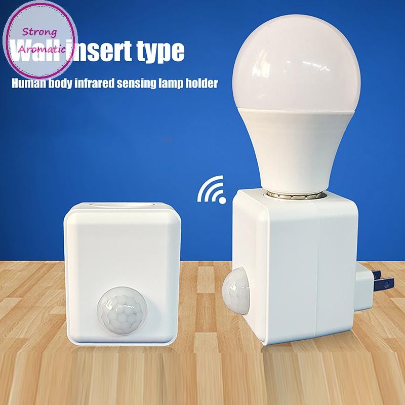 STRO AC110-240V Wall Mounted LED Human Infrared Sensor Lamp Holder ...