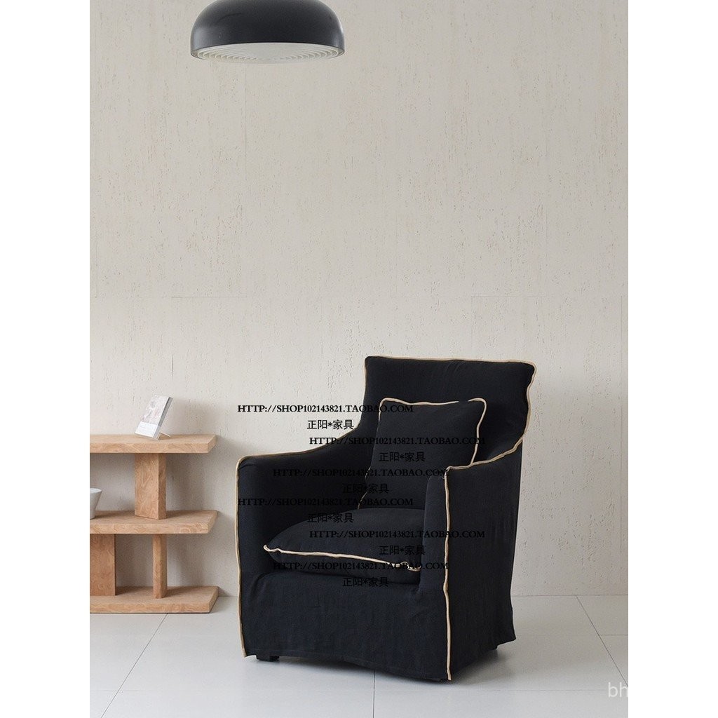 Nordic Lonely Style Japanese Style Washable Linen Fabric Single Seat ...