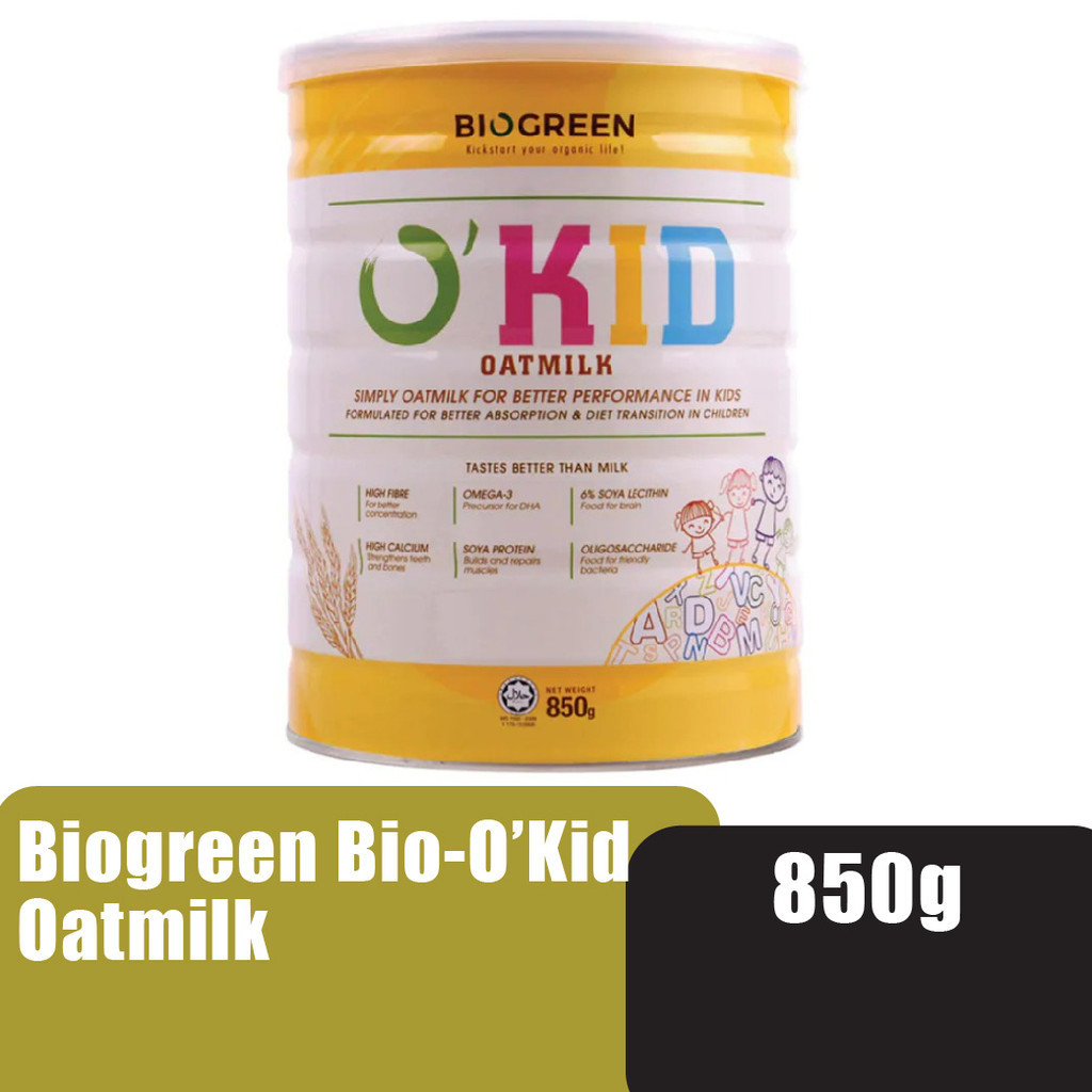 BIOGREEN O'Kid Oatmilk Organic Oat Milk for Kids 850g Halal and Gluten Free ( Susu Oat untuk ...