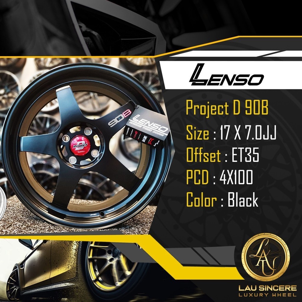 Lenso Project D 90B 17 X 7.0JJ 4X100 Black | Shopee Malaysia