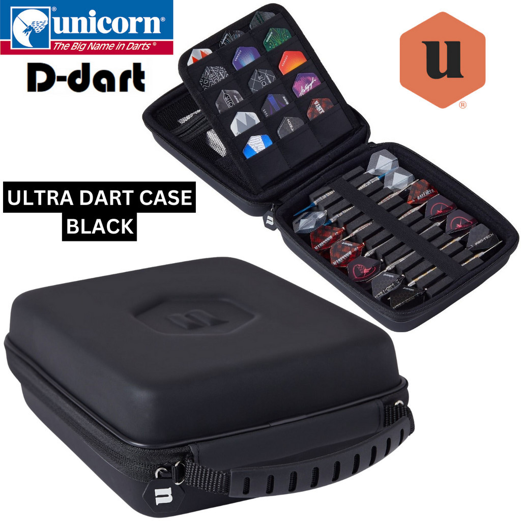 Unicorn Dart Case - ULTRA Darts Case Black LARGE Dart Case / Bag ...