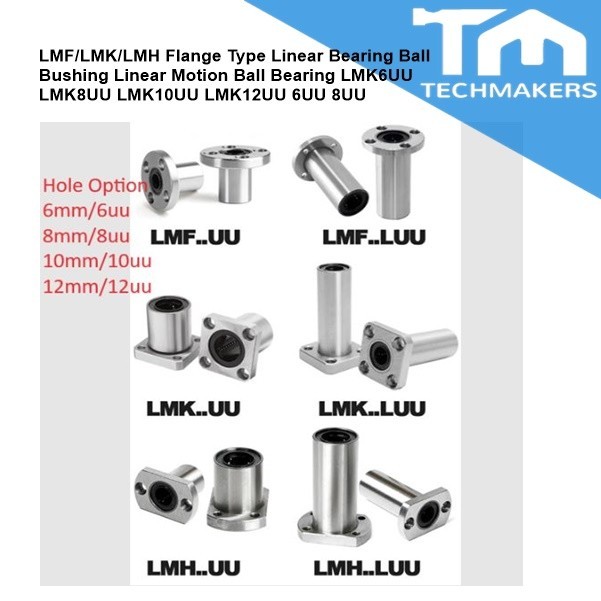 LMF/LMK/LMH Flange Type Linear Bearing Ball Bushing Linear Motion Ball ...