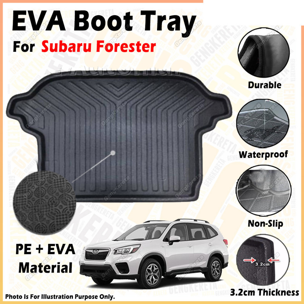 JYK For Subaru Forester EVA Copolymer Car Boot Tray Luggage Cargo Trunk ...