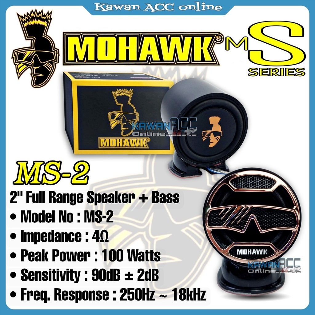 MOHAWK PRO/Silver/M1/MS Series MS-2/M1-2 2'' inch Full Range Speaker High mid tweeter with ...