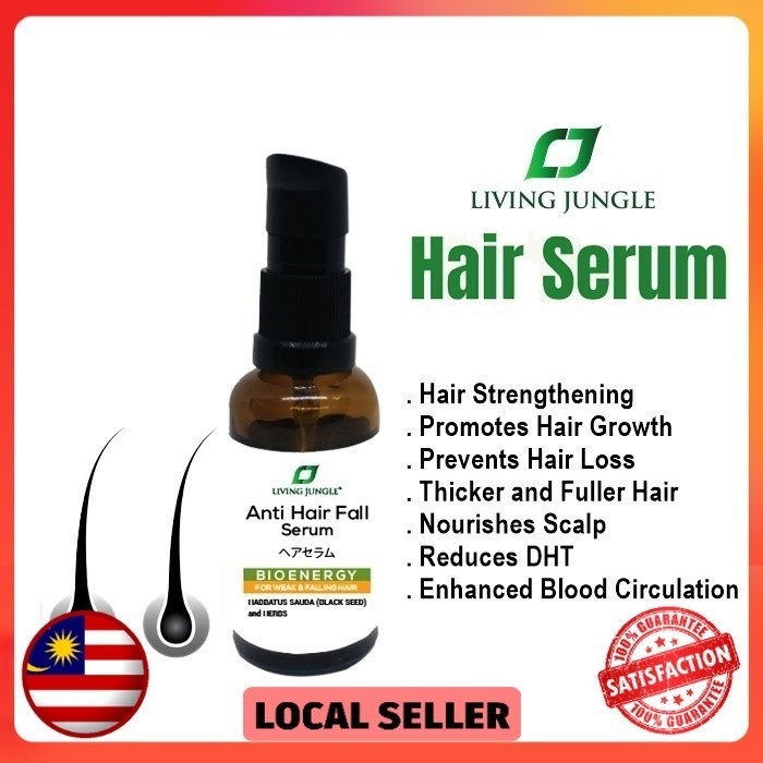 30ml Living Jungle Hair Serum Anti Hair Fall Serum Rambut Gugur Ubat ...