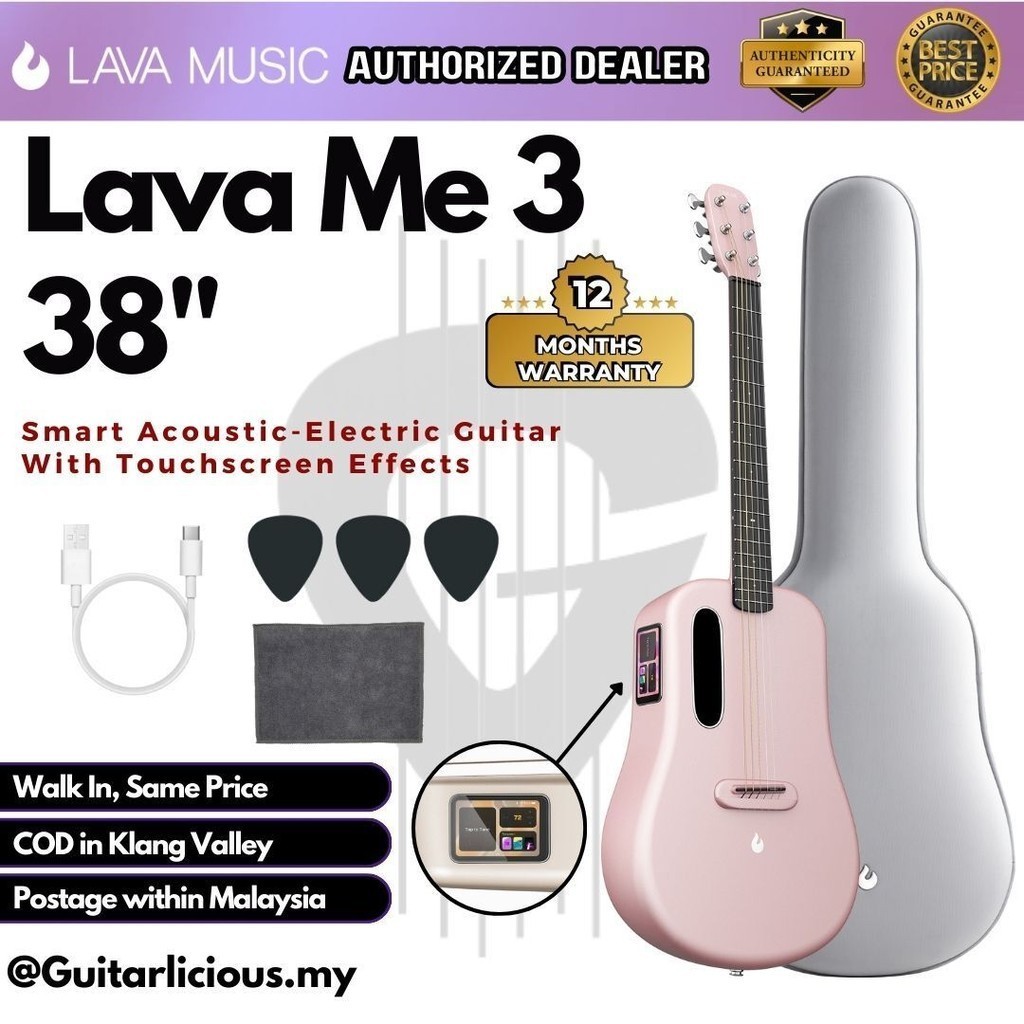 Lava Me 3 38 inch Carbon Fiber Smart Acoustic-Electric Guitar FreeBoost ...