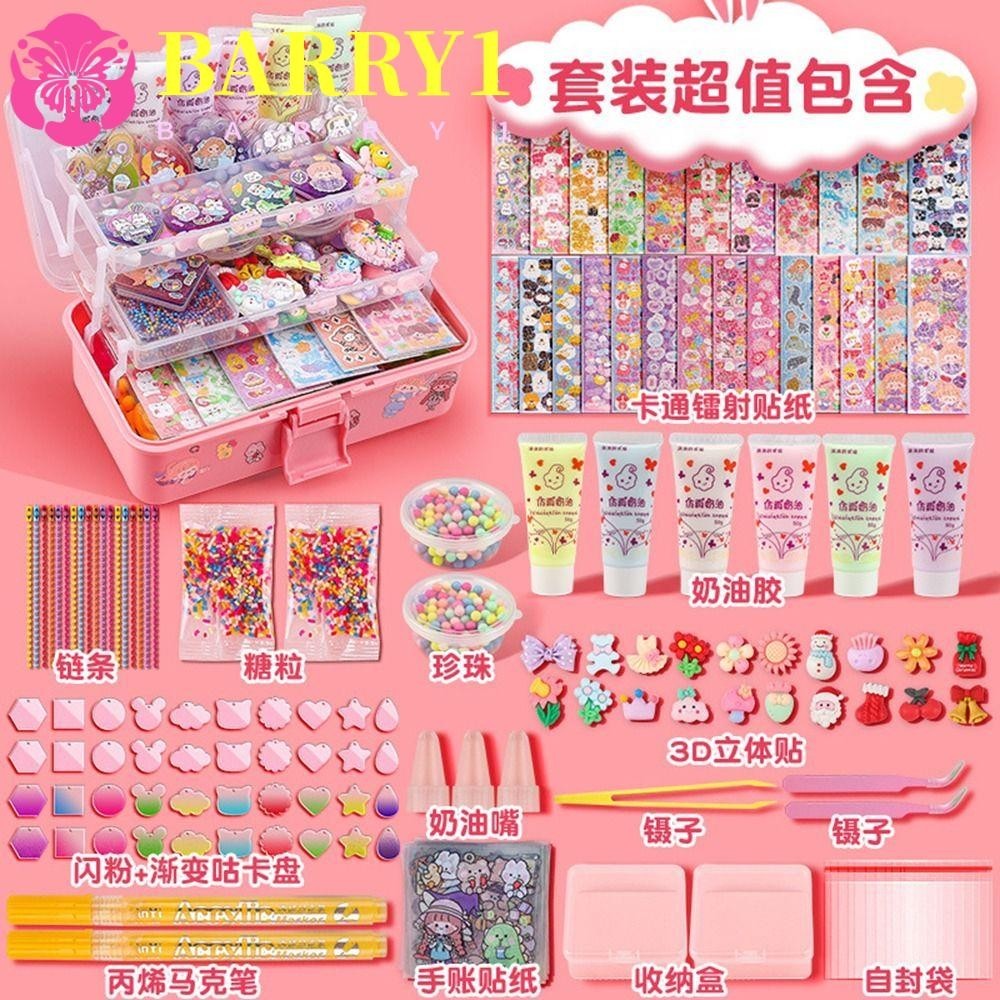 BARRY1 DIY Keychain Making Kit DIY Keychain Kids Gift Goo Card Sticker ...