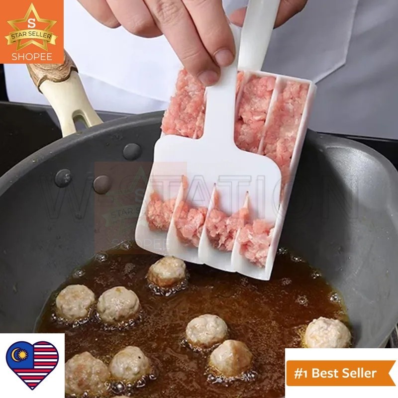 (MW)Quadruple Triple Meatball Maker Set / Shrimp Fish Meat Rice Ball ...