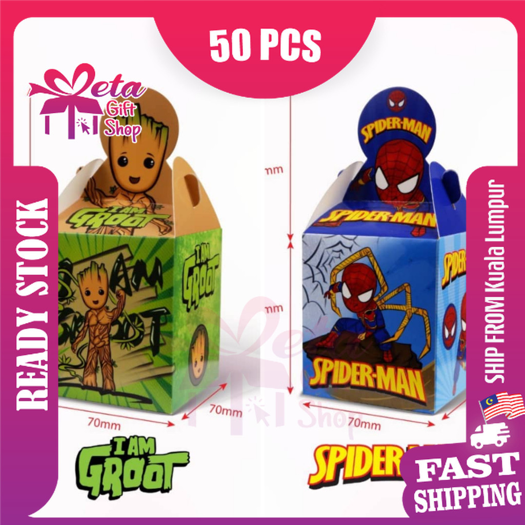 [50pcs] The Avengers Candy Box Cartoon Superhero Marvel Spiderman ...