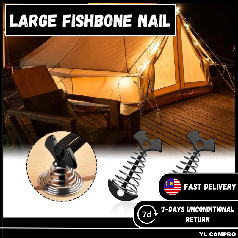 [ COD READY STOCK ] Fish Bone Peg Nail Tent Portable Aluminum Alloy ...