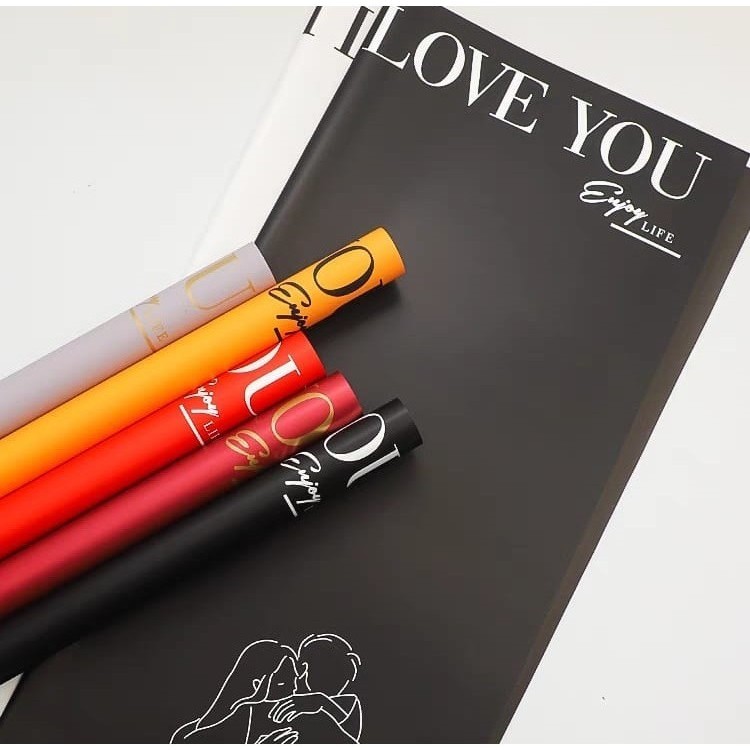 20pcs Love Wrapping Paper Waterproof Bouquet Gift Flower Wrapper ...