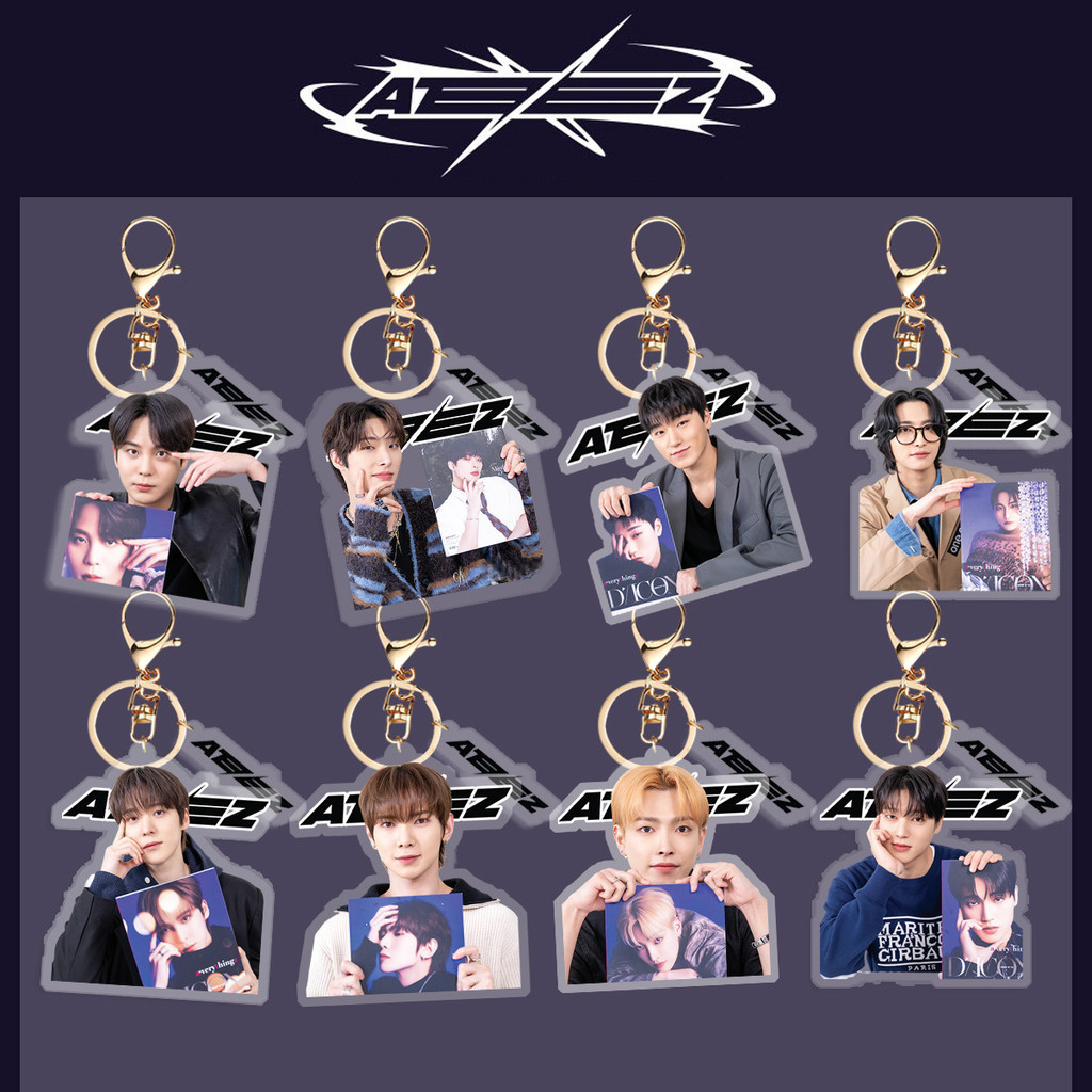 Kpop ATEEZ Acrylic Bag Keychain Hongjoong Seonghwa Yunho Yeosang San ...