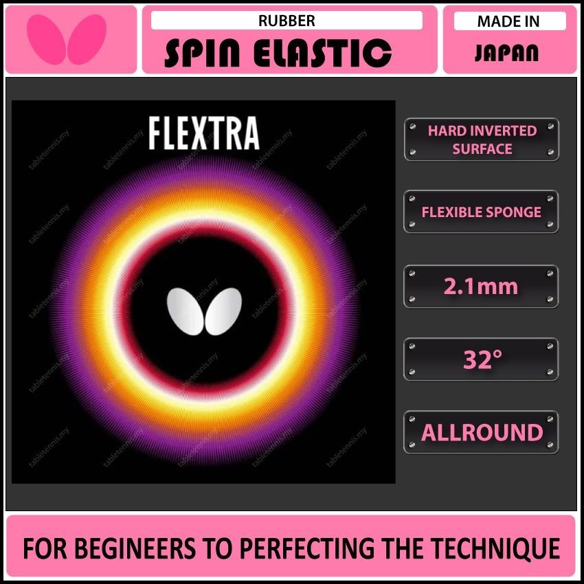 Butterfly Flextra Spin Elastic Table Tennis Rubber Getah Ping Pong Made ...