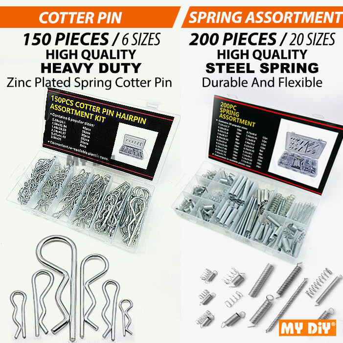 MYDIYSDNBHD - 150PCS HEAVY DUTY ZINC PLATED COTTER PIN 6 SIZES / 200PCS ...