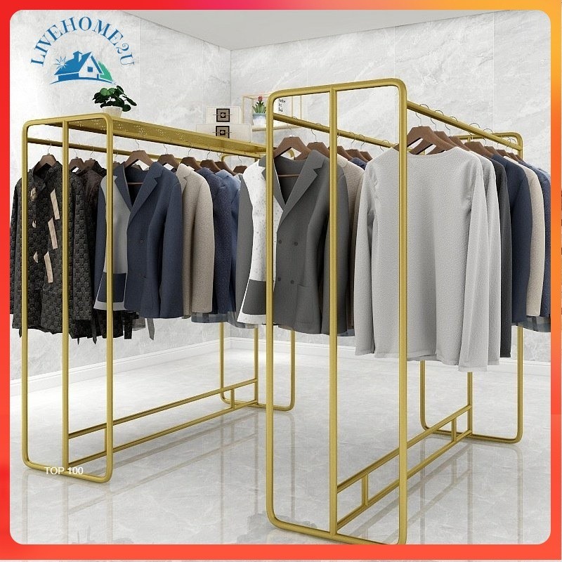 Clothes Store Double-row Zhongdao Display Rack Women's Clothing Store ...