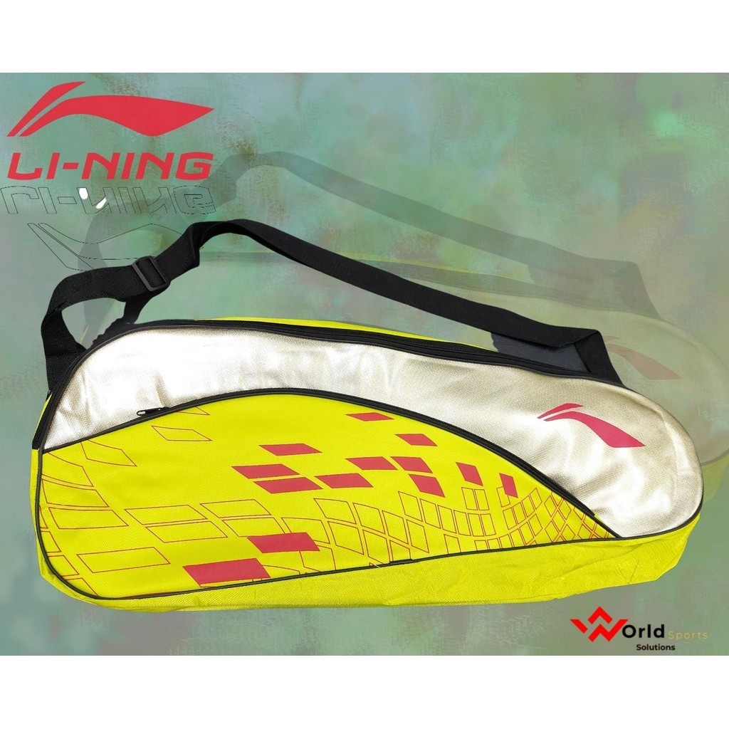 LI-NING BADMINTON BAG 2 ZIP (Double Thermal) YELLOW ORIGINAL LINING ...