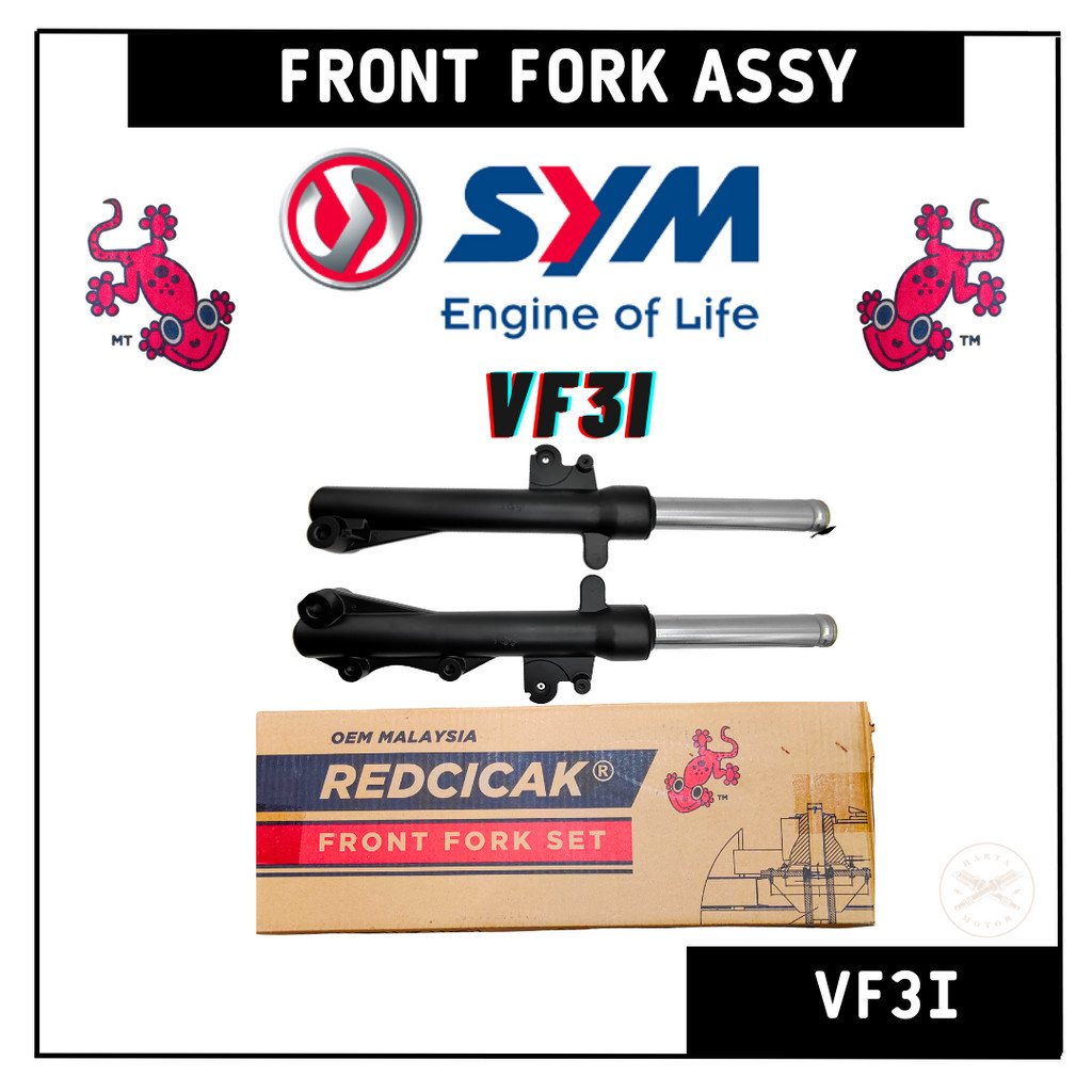 100% RED CICAK FRONT FORK ASSY SYM VF3I 185 - [ VF3I SAHAJA ] SYM 185 ...