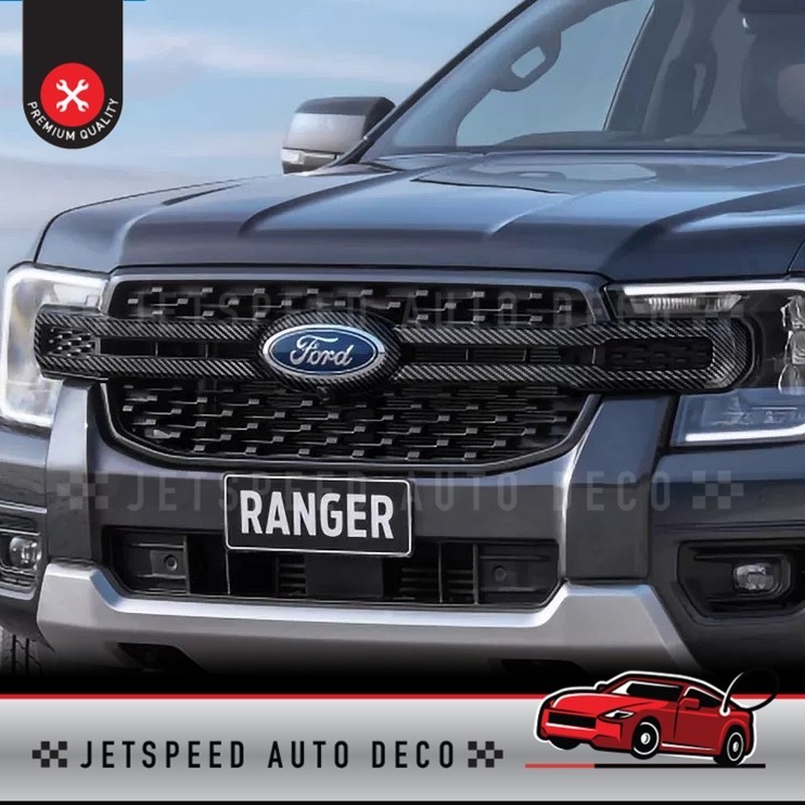 Ford Ranger (2023-2024) Carbon Fiber Front Grill Garnish Trim ...