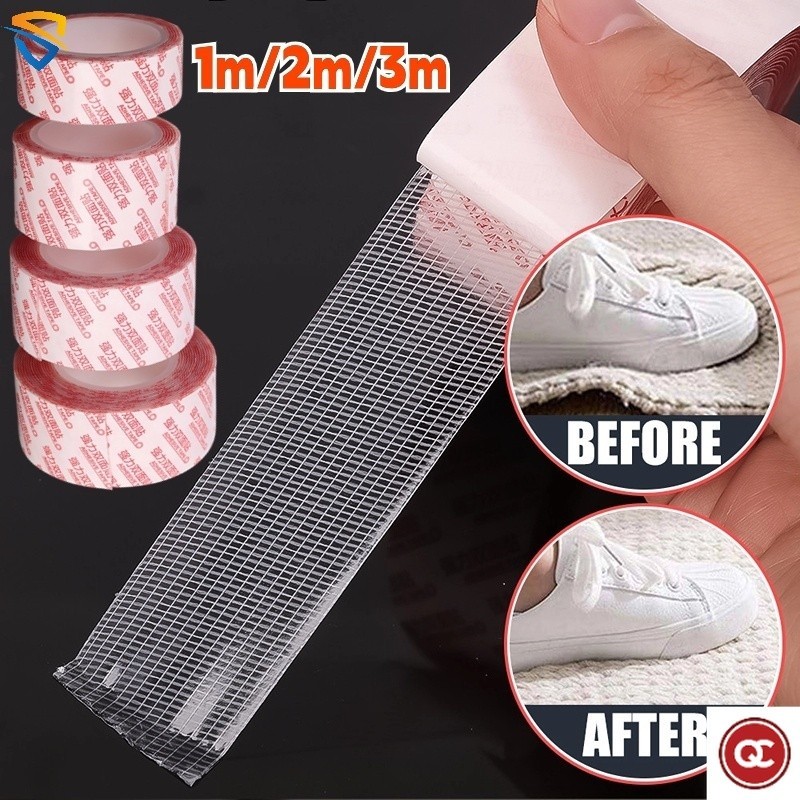 QC 1/2/3M Red Letter Double Sided Cloth Base Tape Strong Fixation ...