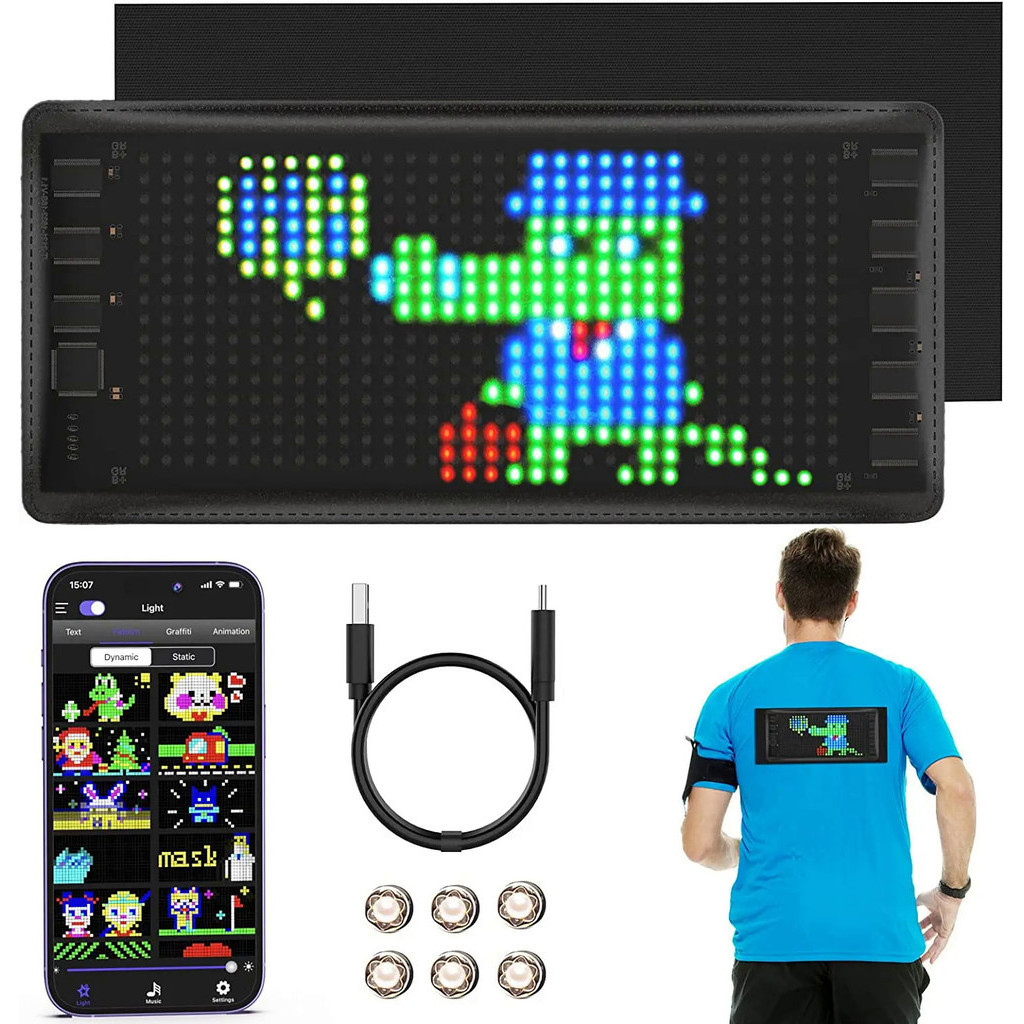 Mini LED Sign, 7.2''x3.4 Battery Powered Bluetooth LED Matrix Panel ...