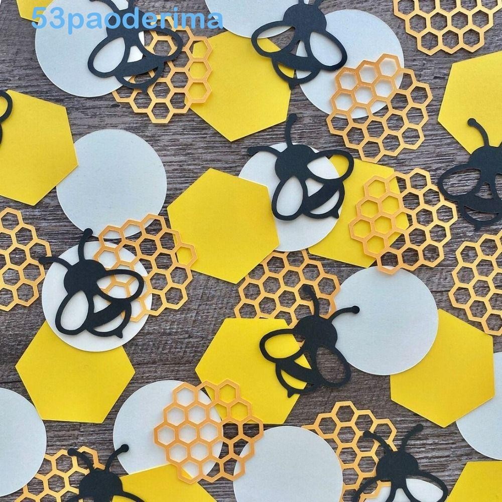 PAODERIMA 100pcs Bumble Bee Confetti, Honeycomb Cartoon Bee Hive ...