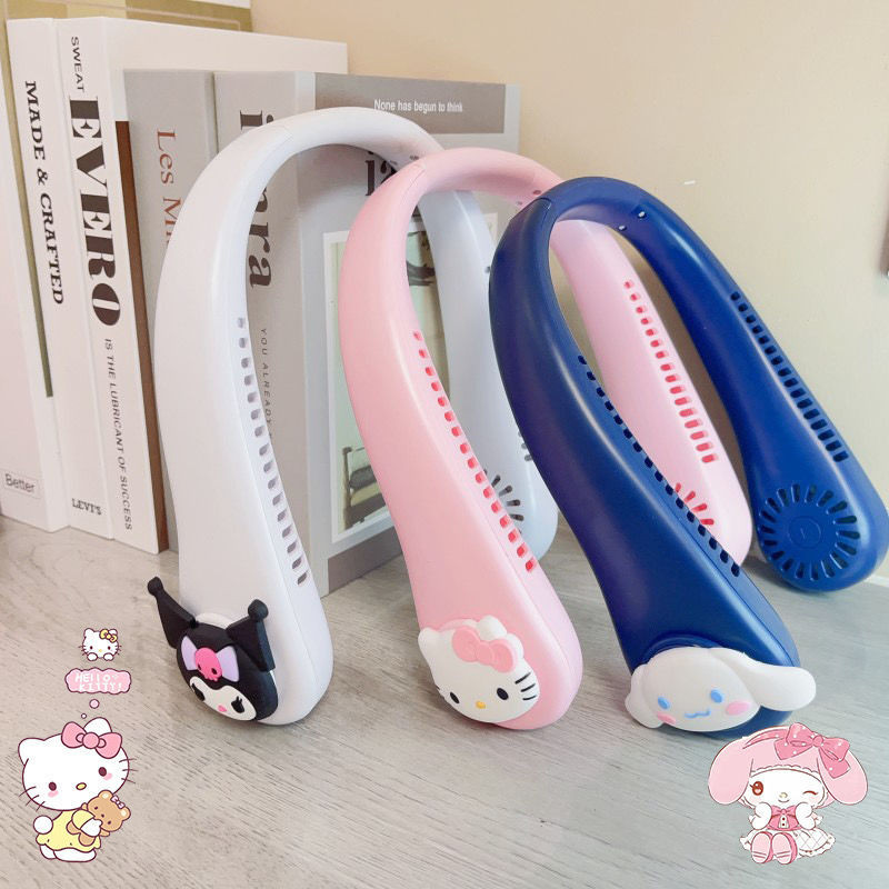 2024 Fashion Kuromi Creative Cartoon Sanrio Hanging Neck Fan Will Carry ...