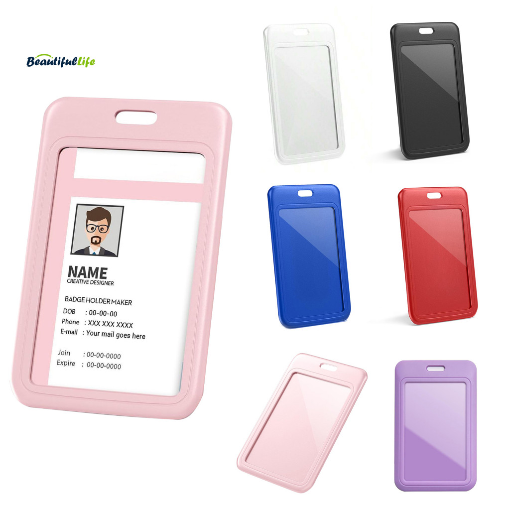beautifullife Drop-proof Card Case Id Card Holder with Slide Cover and ...