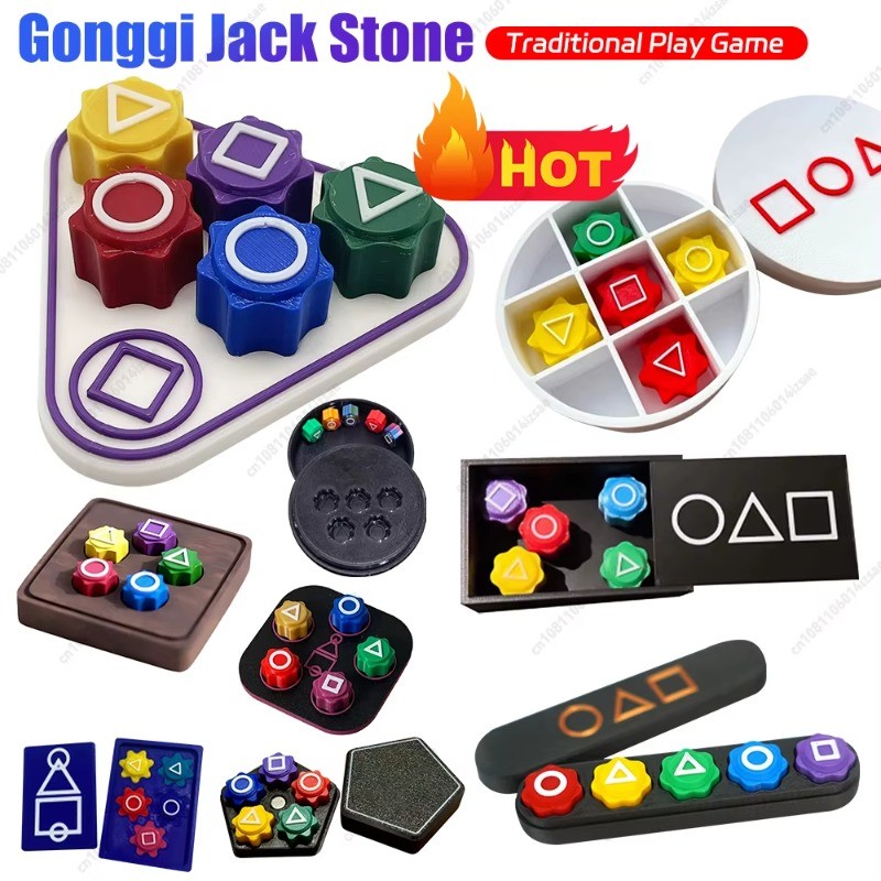 Colorful Fun Stone Catching Game Gonggi Korean Game Stones Set Hand Eye ...