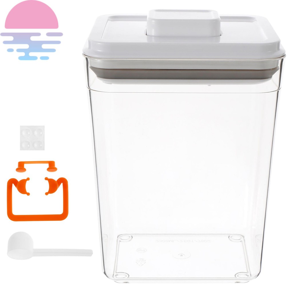 Airtight Pop Container with Lid Square Jar Container Stackable Food ...