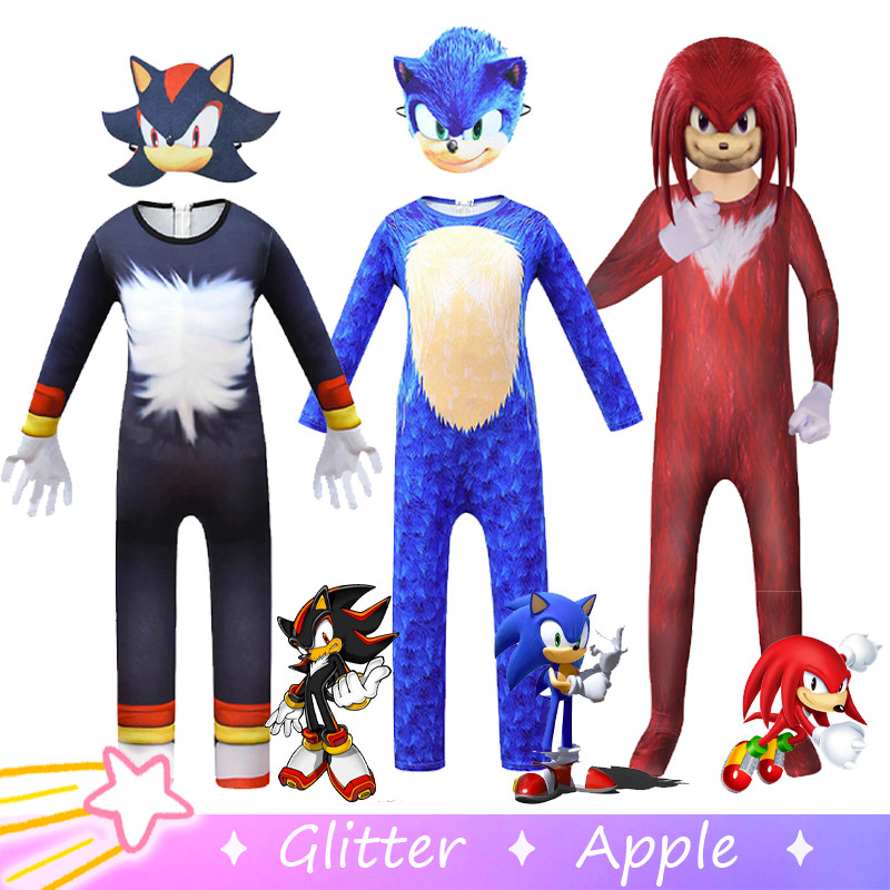 Super Sonic The Hedgehog Costume Cosplay Jumpsuit For Kids Boy ...