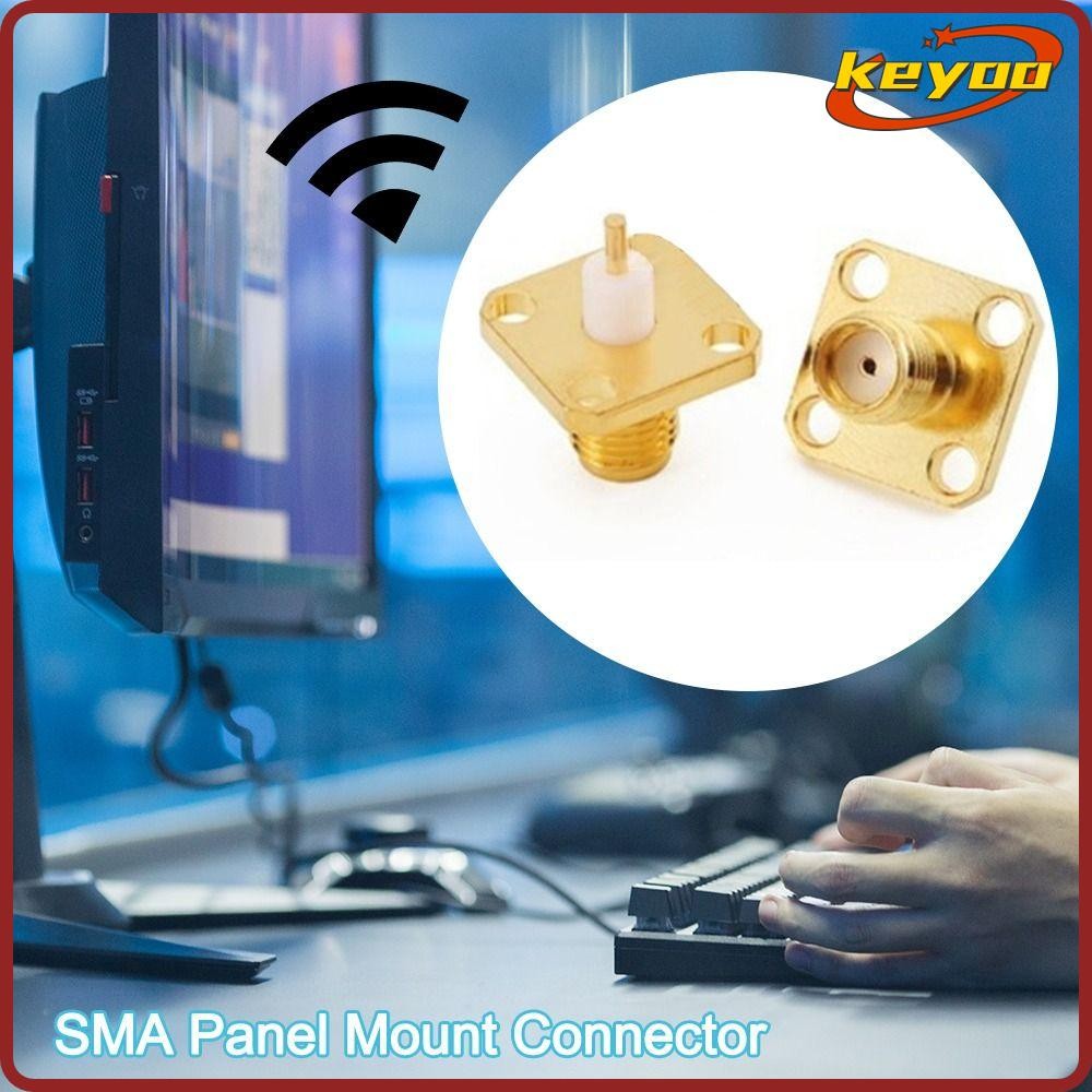 [KEYOO] SMA Panel Mount Connector, Chassis Solder Coax Adapter ...